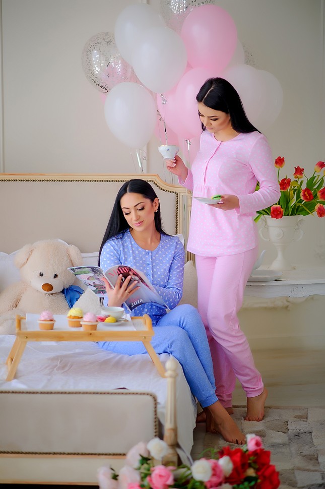 Pijama cu buline (roz)