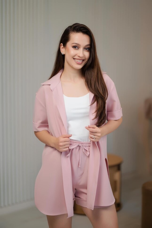 Costum femei CTF041B (roz pudrat)